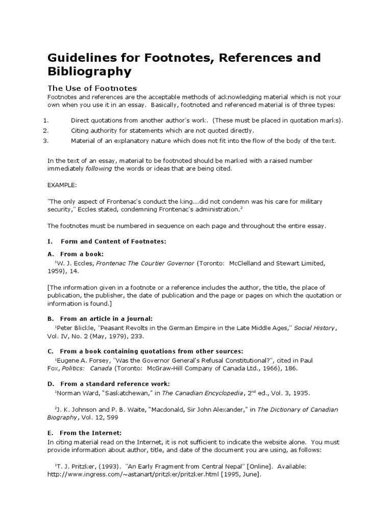 POL 1100 - Guidelines For Footnotes | PDF | Note (Typography) | Books