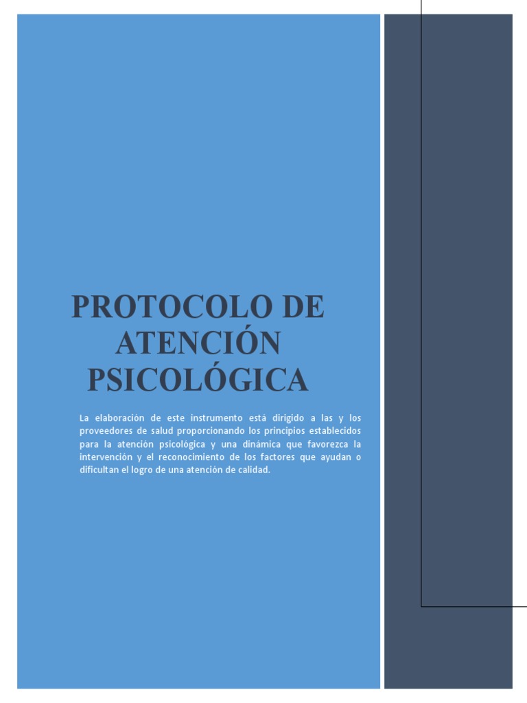 Protocolo de Intervención Psicológica | PDF | Suicidio | Depresión (estado de ánimo)