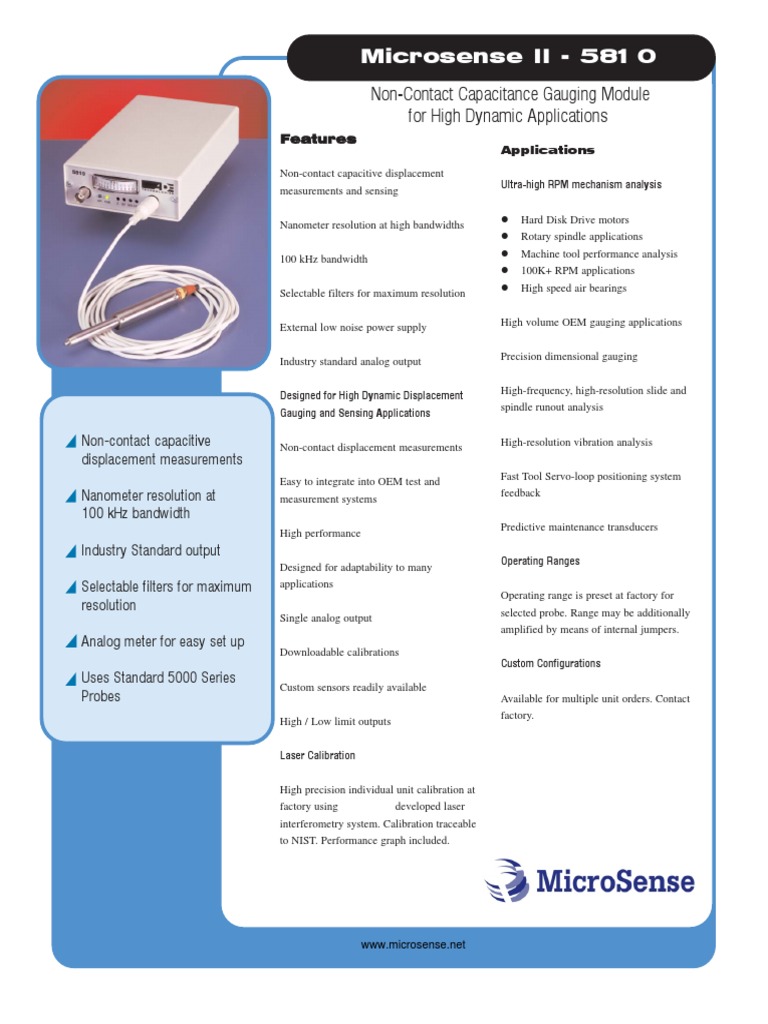 Microsense II - 5810: Non-Contact Capacitance Gauging Module For High ...