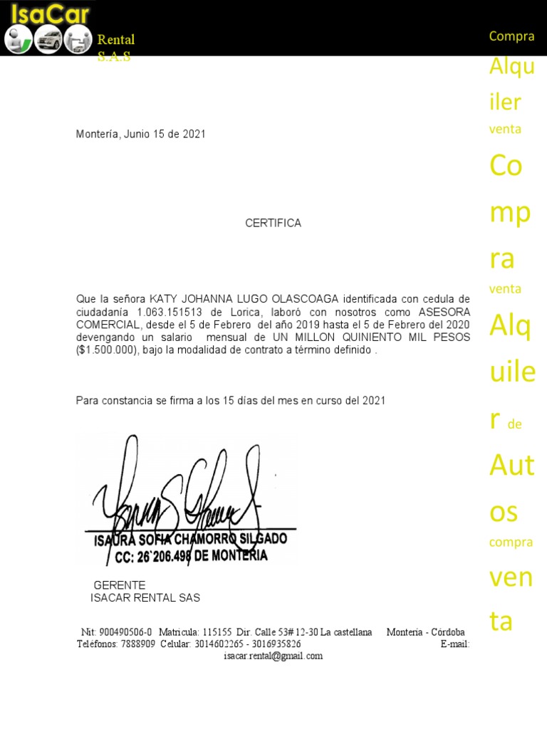 Certificado Sandra | PDF