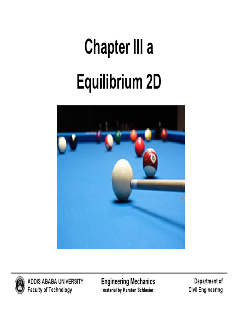 Chapter III A Equilibrium 2D: Engineering Mechanics | PDF | Force ...