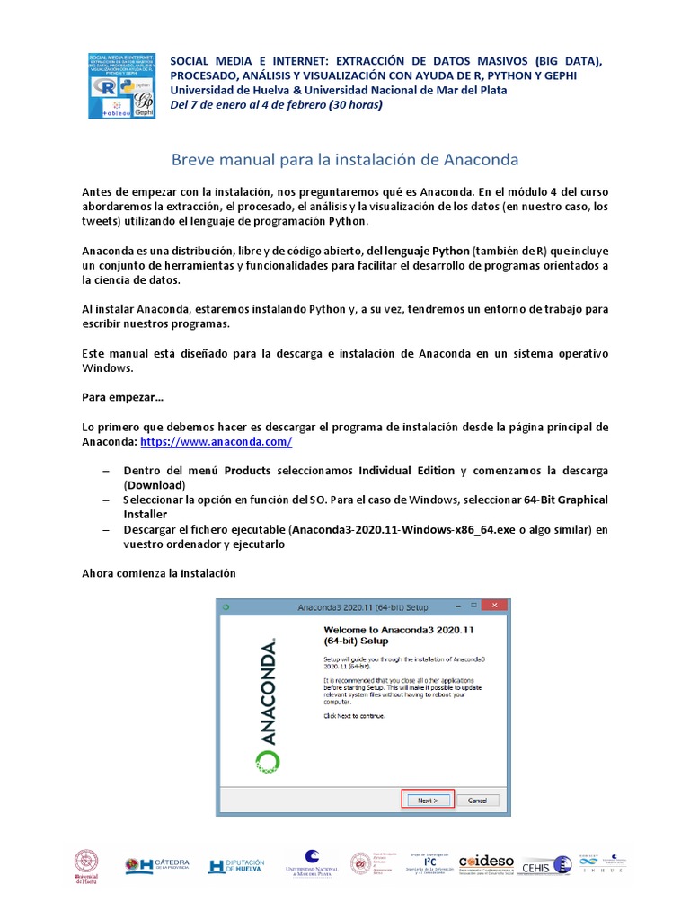 Instalacion Anaconda | PDF | Python (lenguaje de programación) | Big Data
