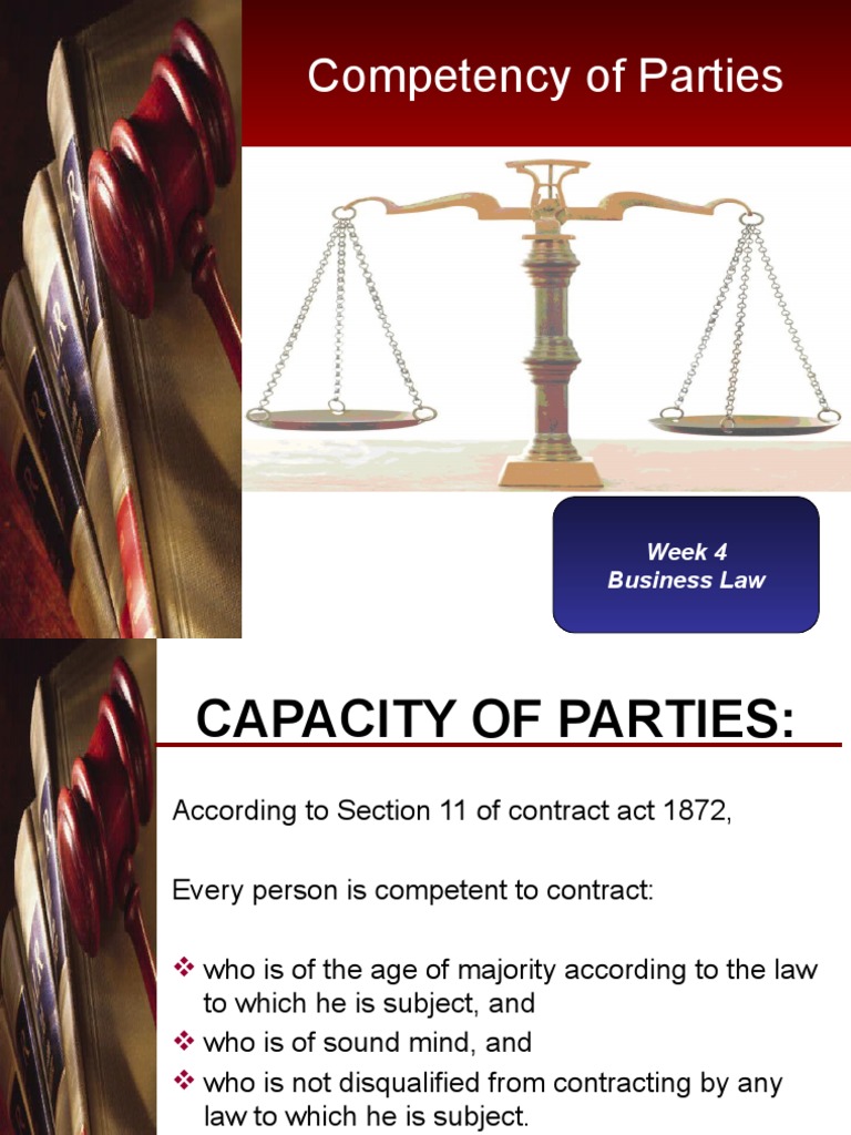 Competency of Parties - Topic 5 | PDF | Mental Disorder | Business Law