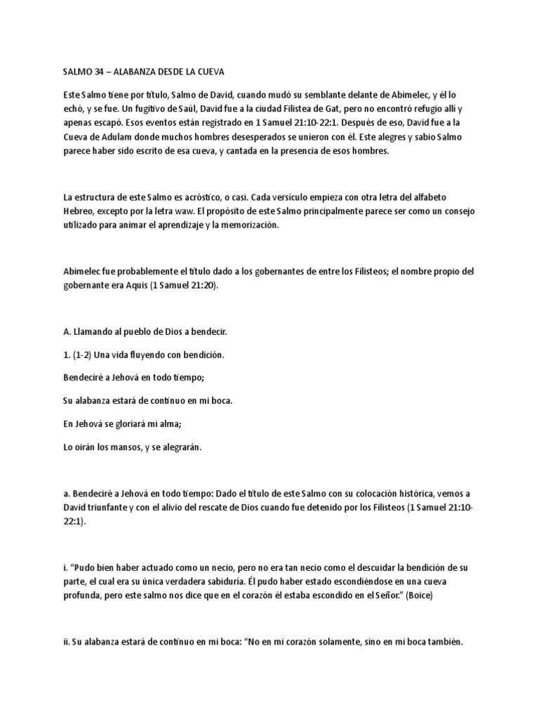 Salmos 34 | PDF | David | Salmos