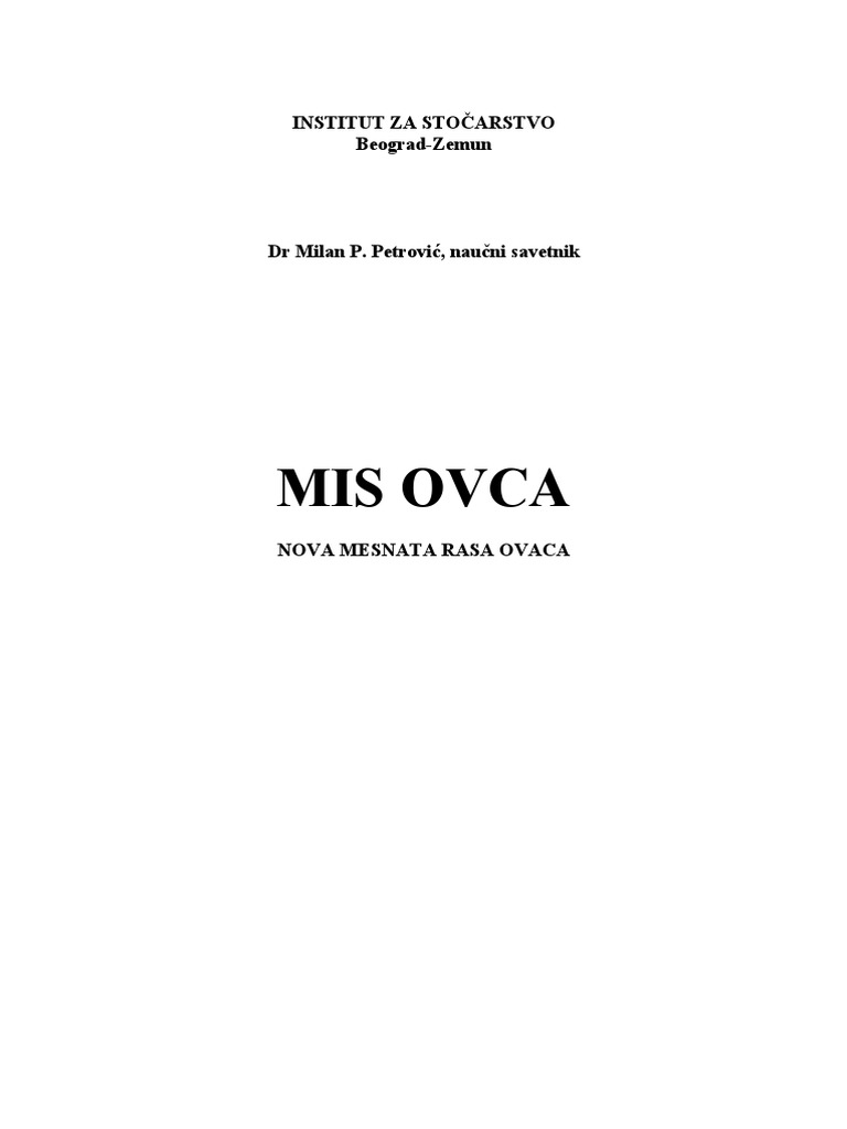 MIS Ovca Studija o Nastanku | PDF