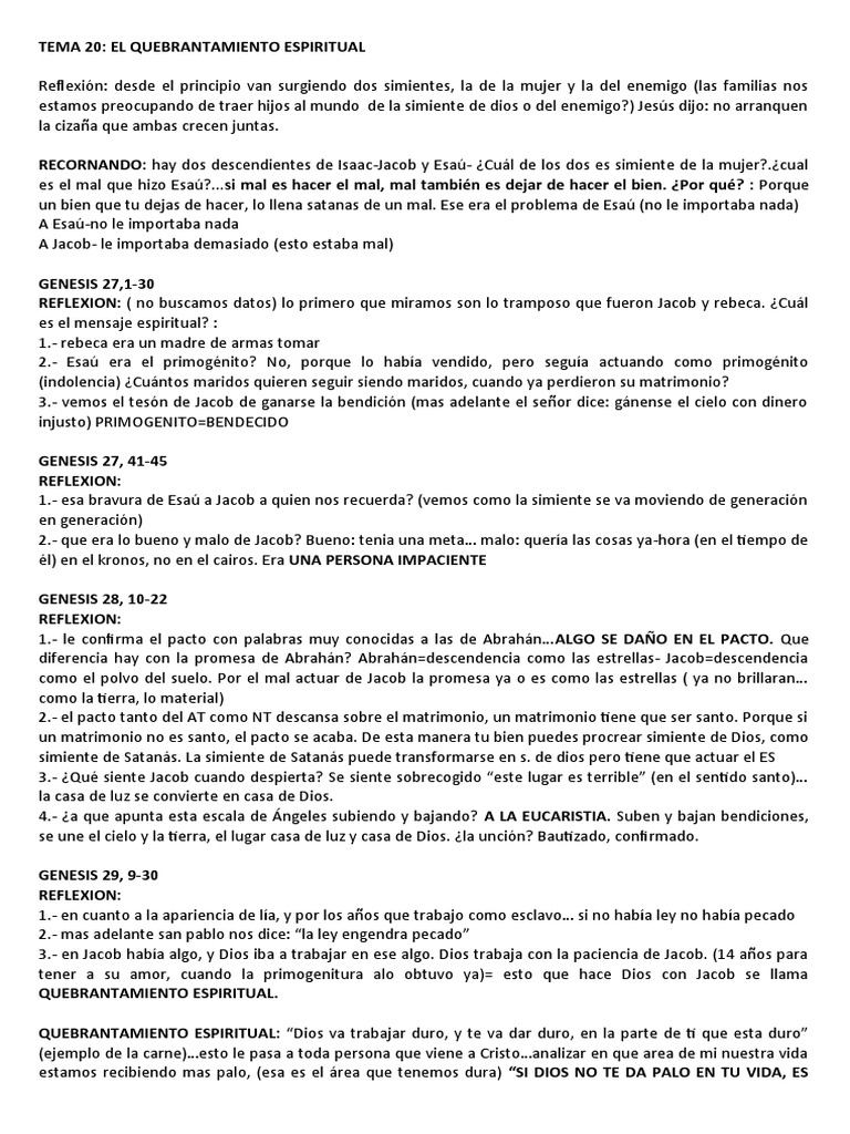 020 El Quebrantamiento Espiritual 20 | PDF | Jacob | Religión y creencia