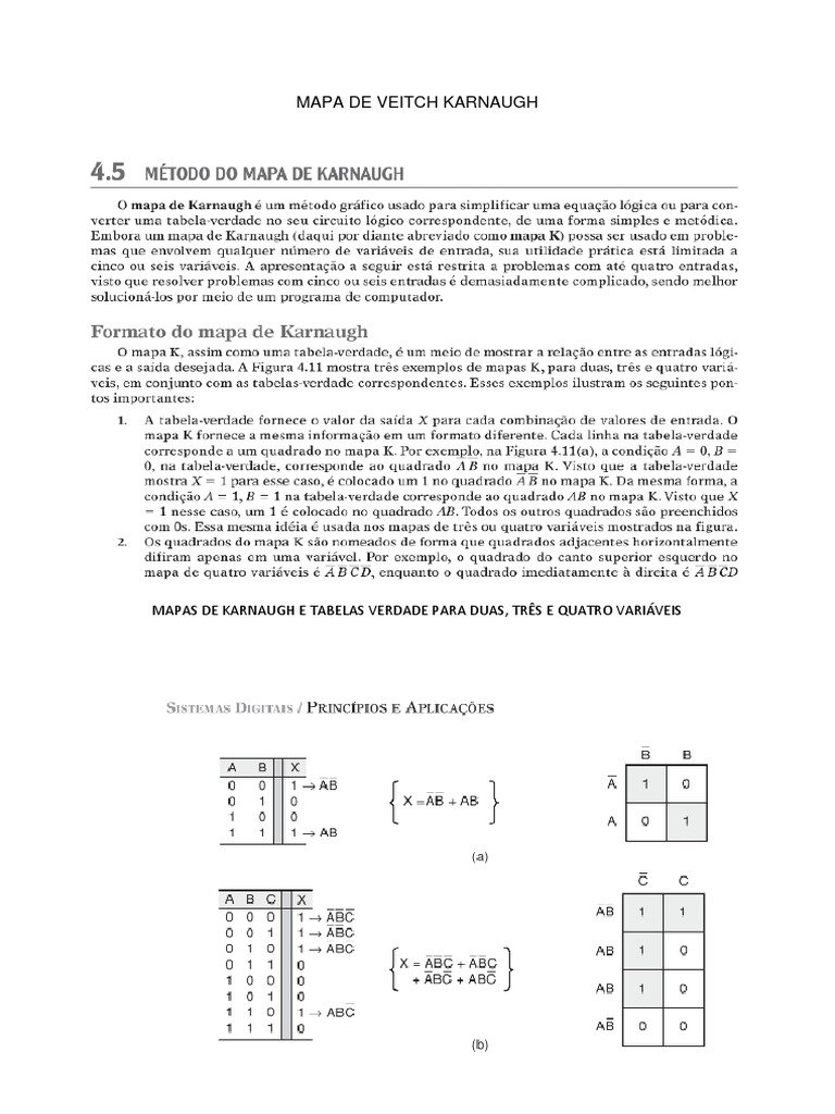 Mapa de Veitch Karnaugh-3 | PDF | Ciência da Computação | Matemática ...