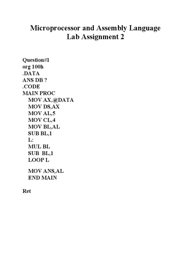 Microprocessor and Assembly Language | PDF