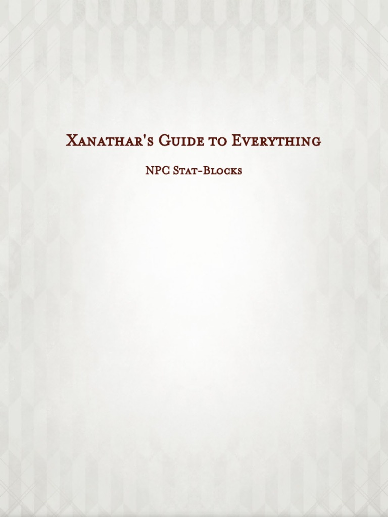 Xanathar's Guide NPCs | PDF | Dungeons & Dragons | Wizards Of The Coast