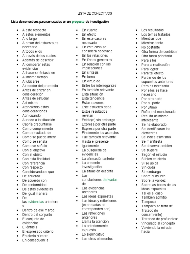Lista de Conectivos | PDF | Lingüística | Idiomas
