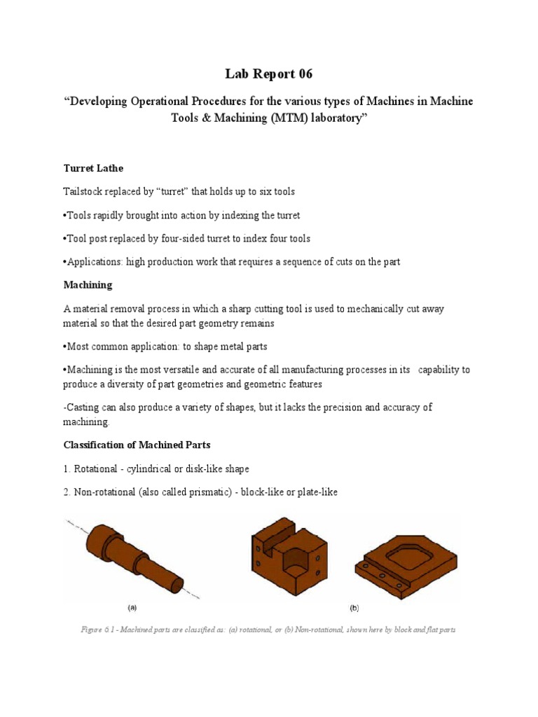 Lab Report 06 MEM | PDF | Machining | Machines