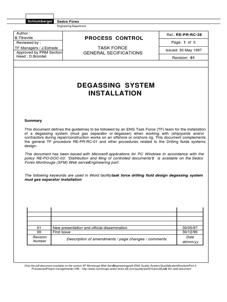 Degassing System Installation: Process Control | PDF | Pump ...