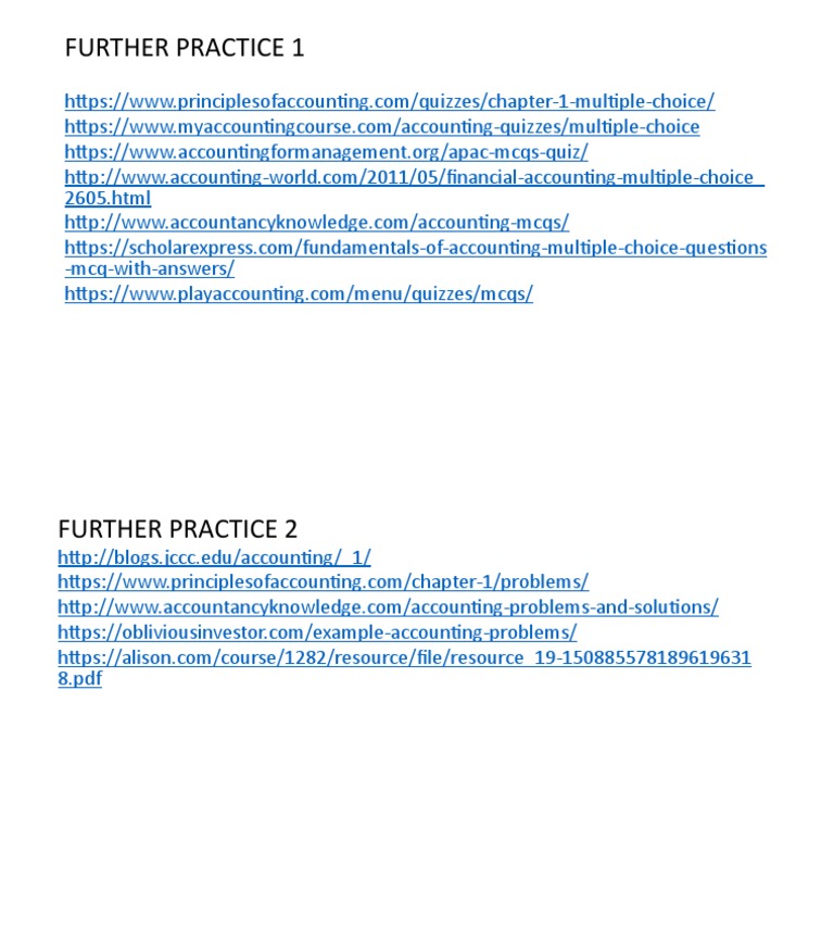 Further Practice Updated Pdf