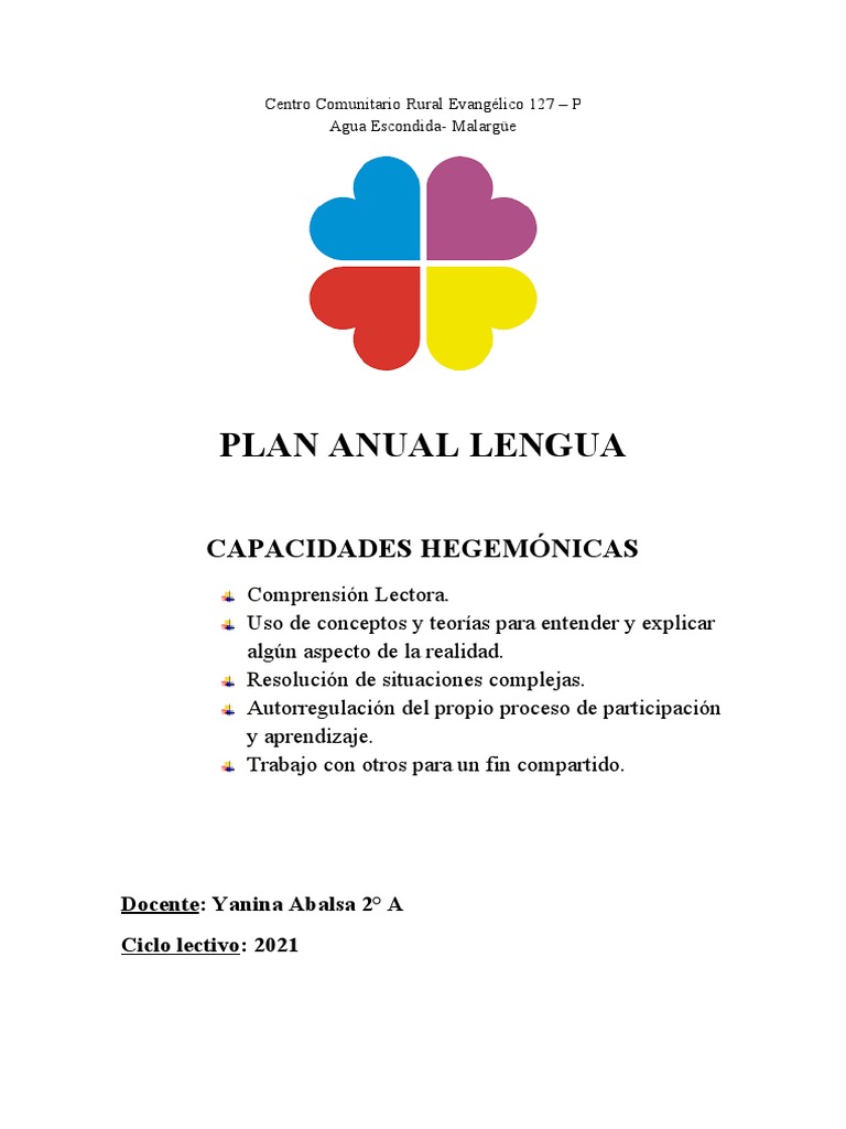 Plan Anual de Lengua 2021: Capacidades y Estrategias | PDF | Escritura ...
