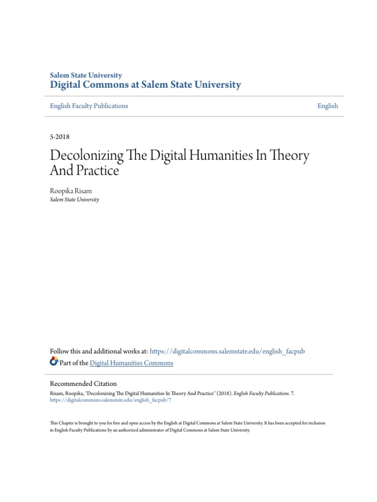 Decolonizing Digital Humanities Insights | PDF | Postcolonialism | Frantz Fanon