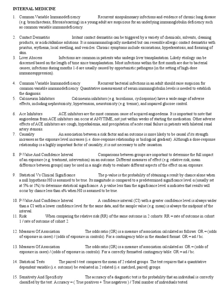 Uworld - INTERNAL MEDICINE | Download Free PDF | Sensitivity And ...