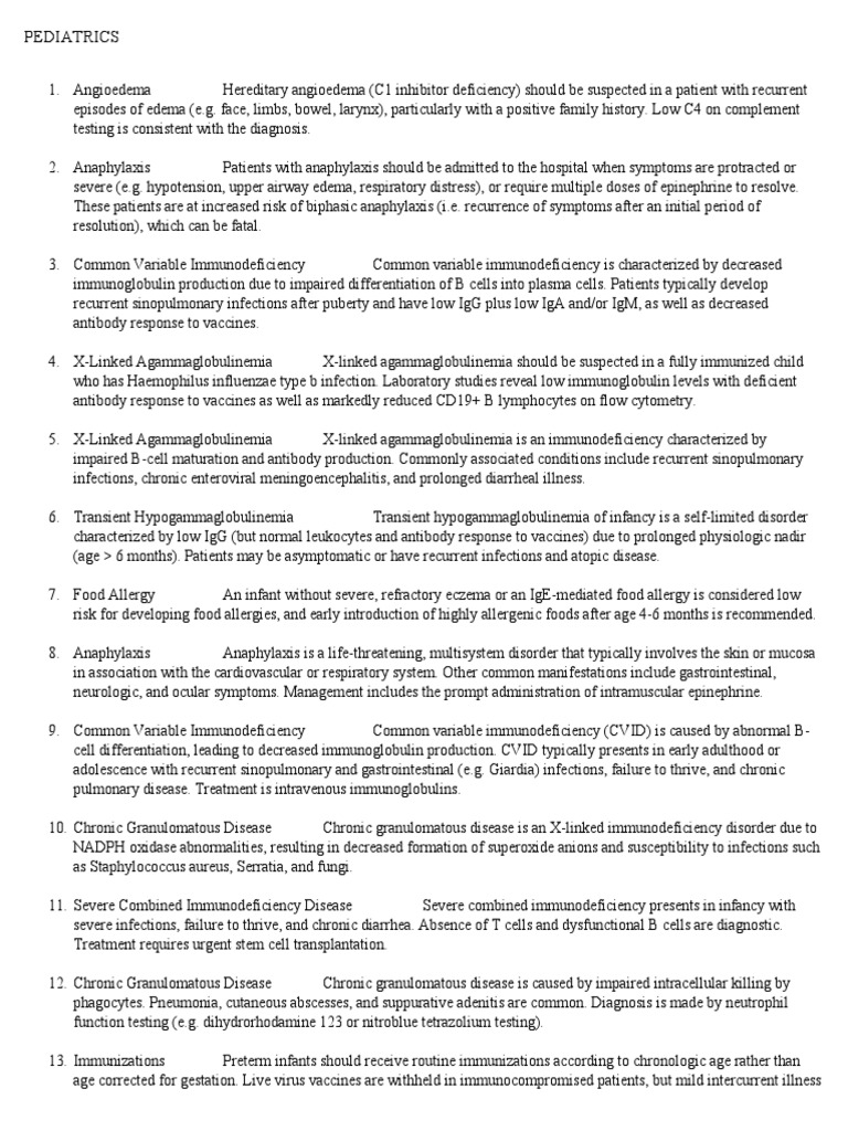 Uworld - PEDIATRICS | PDF | Congenital Heart Defect | Immunodeficiency