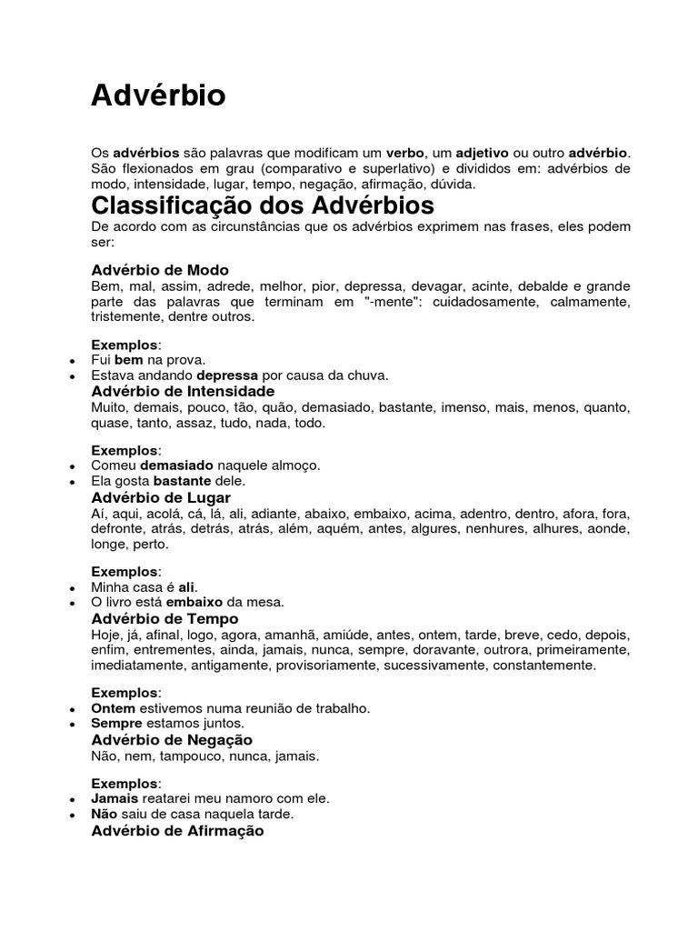 Advérbio | PDF | Advérbio | Unidades semânticas
