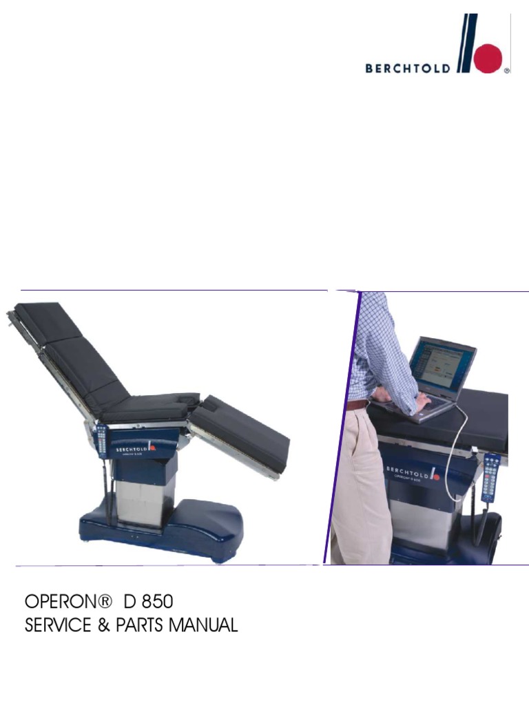 Service Manual Mesa de Cirugía Berchtold Operon d850 | Download Free ...