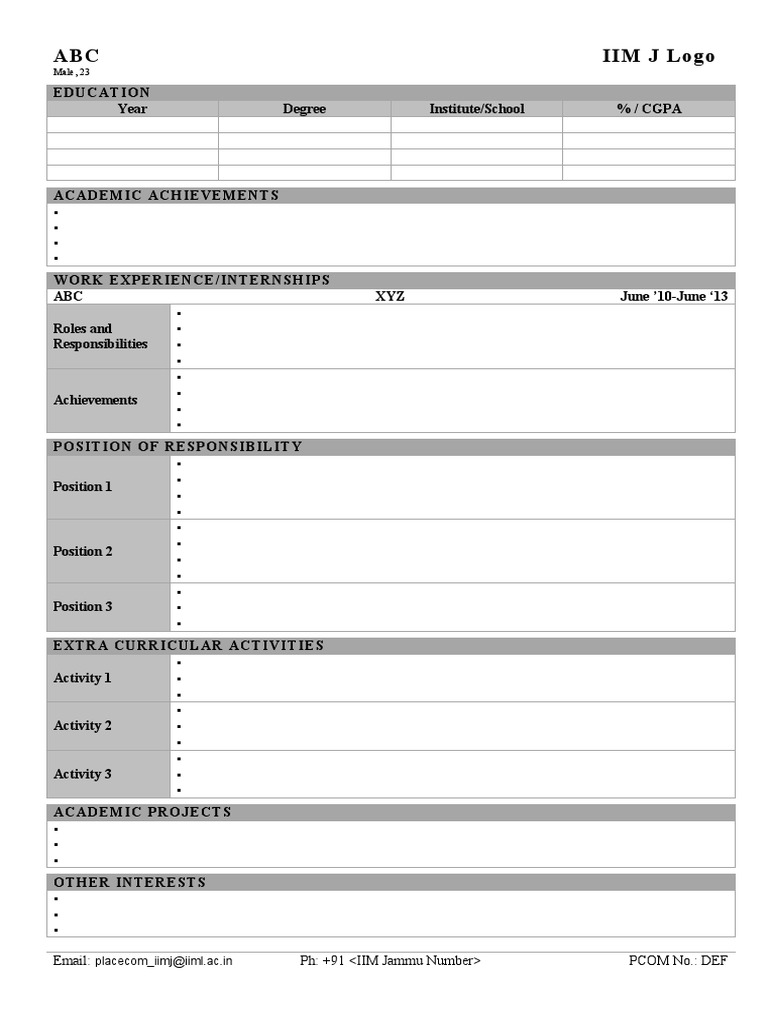 CV Template | PDF