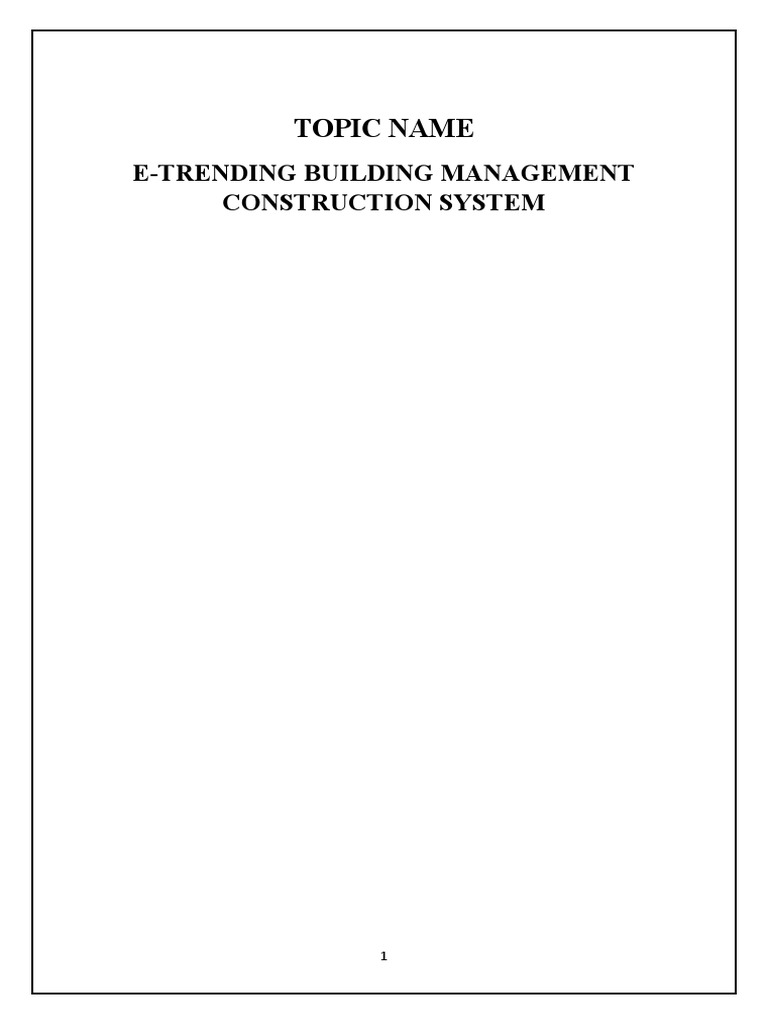 E-Trending Building Management Construction System | PDF | Software ...