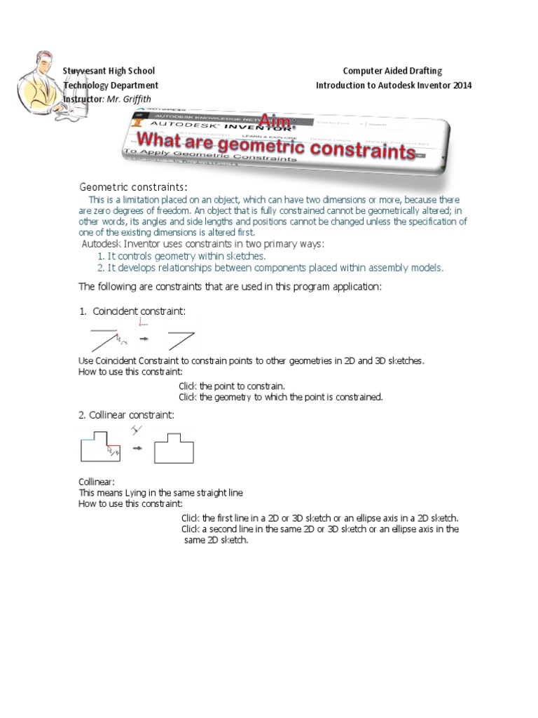 Autodesk Inventor 2014 What Are Geometric Constraints Lesson 3 ...