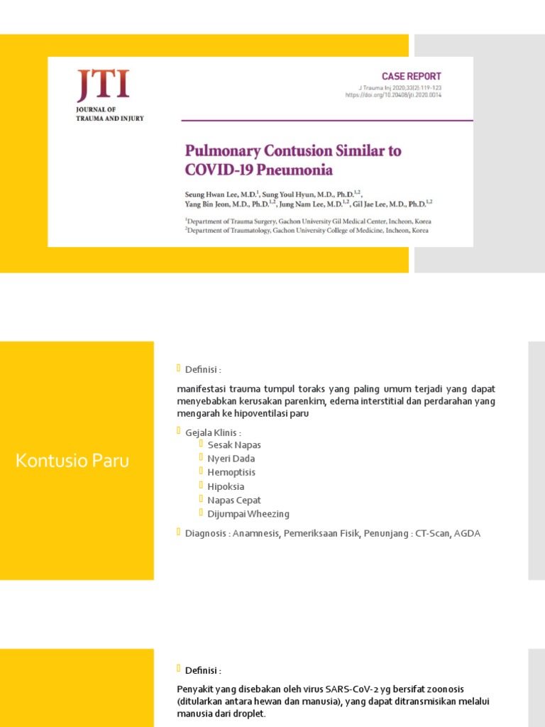 JR - Pulmonary Contusio - COVID 19 | PDF
