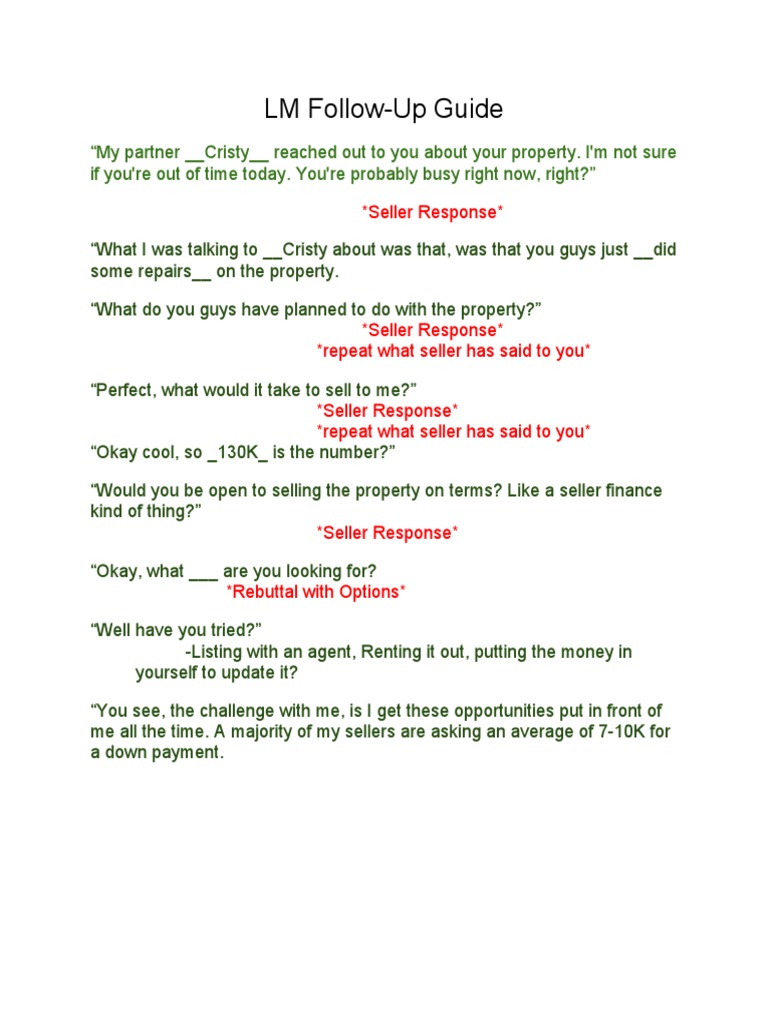 Lead Manager Script | PDF | Career & Growth | Law