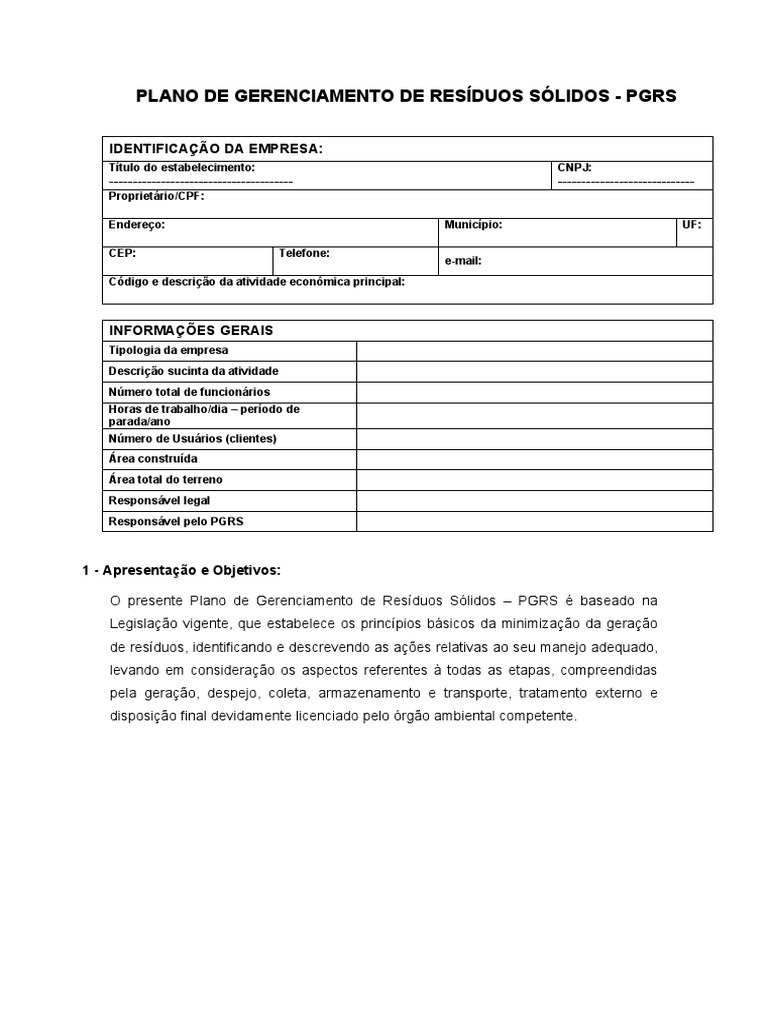 PGRS Modelo | PDF | Reciclagem | Desperdício
