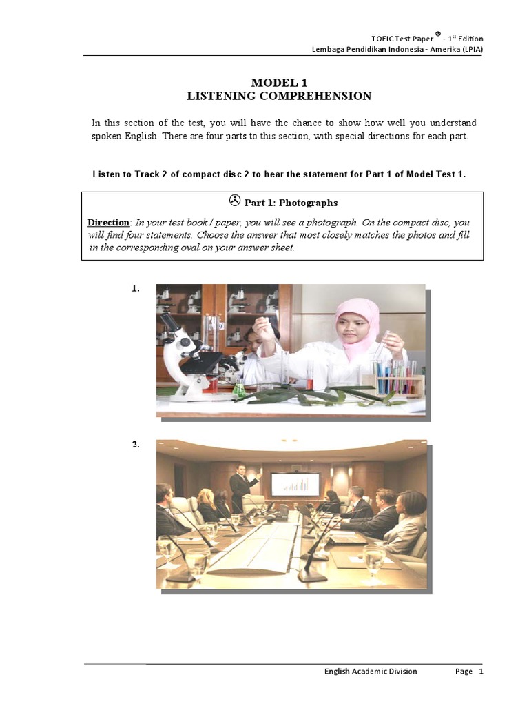 Latihan TOEIC Listening (4 HLMN) | PDF | Language Arts & Discipline