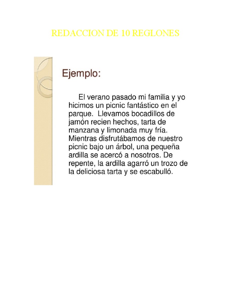 Redaccion De 10 Reglones Pdf