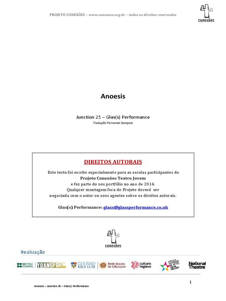 Anoesis | PDF | Tempo | Roteiro