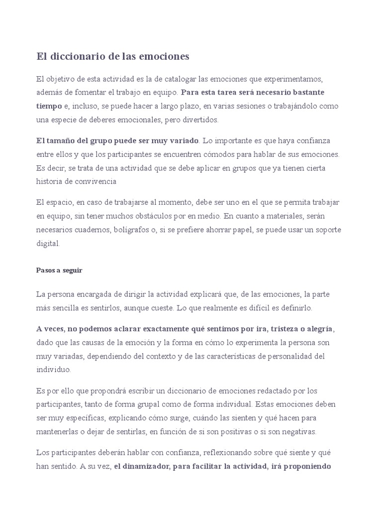 El Diccionario de Las Emociones | PDF
