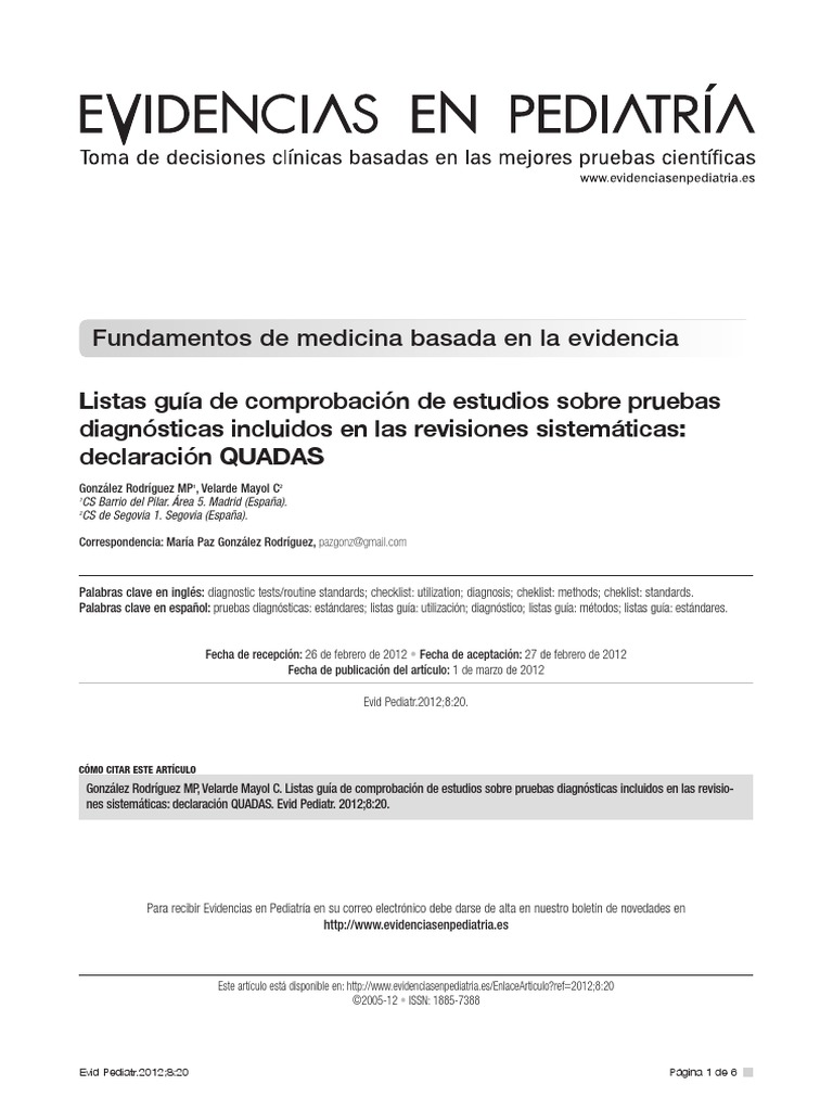 Declaracion Quadas-2 | PDF | Validez (Estadísticas) | Medicina