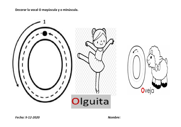 Vocal O Minuscula Para Letra O Minúscula, O Mayúscula. Vocal. Oso.