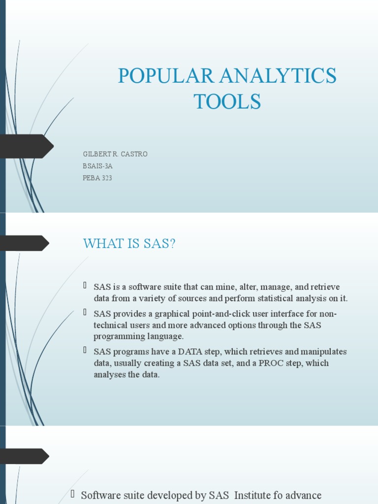 Analytics Tools-Wps & Sas | PDF | Sas (Software) | Analytics