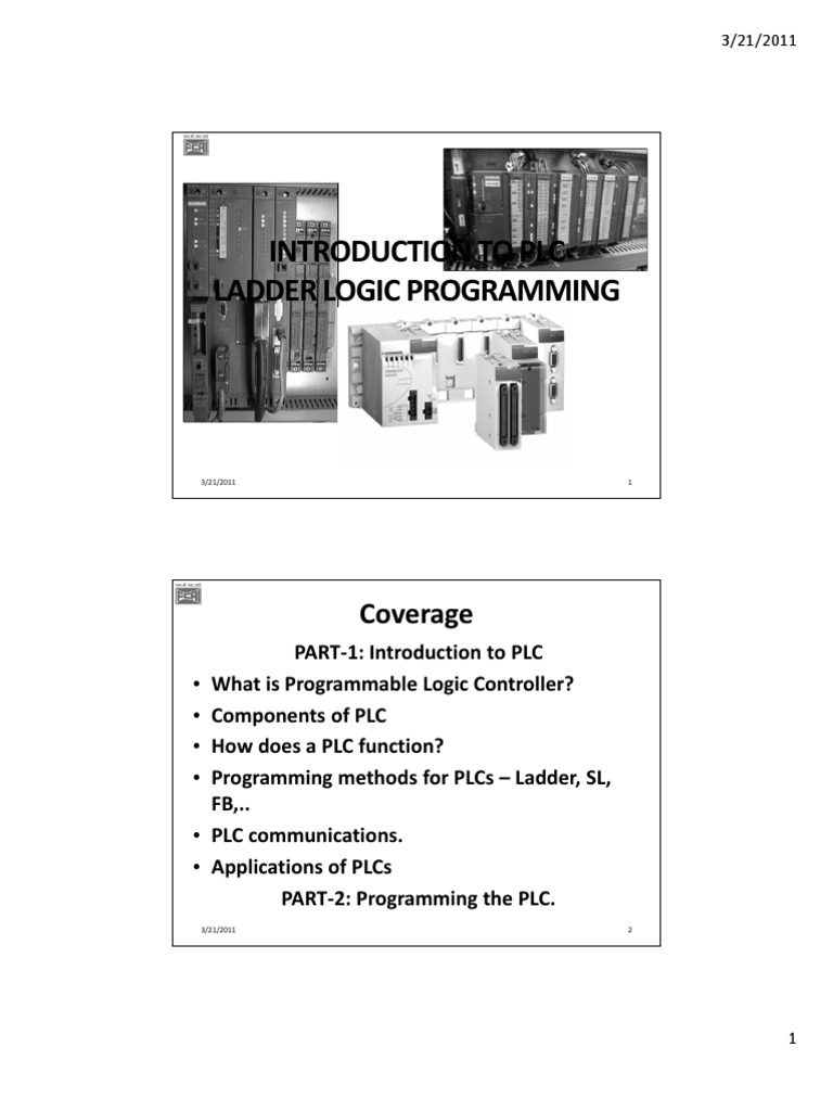 PLC Ladder Logic Programming Guide | PDF | Programmable Logic ...