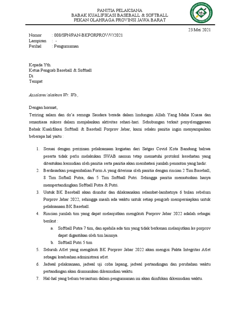 Surat Pengumuman | PDF