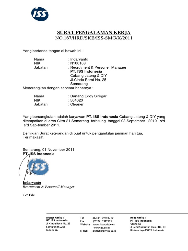 PAKLARING PT ISS Danang Eddy Siregar SEMARANG Stem1 | PDF
