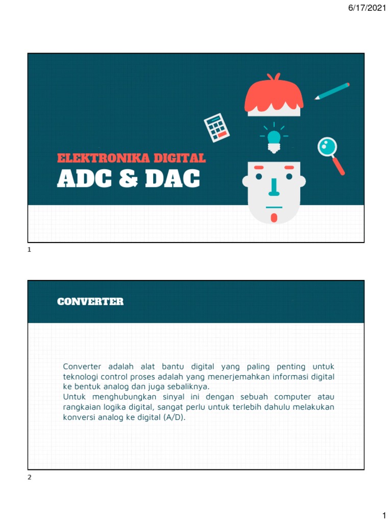 ADC & DAC: Konversi Sinyal Digital | PDF | Metode & Bahan Ajar | Komputer