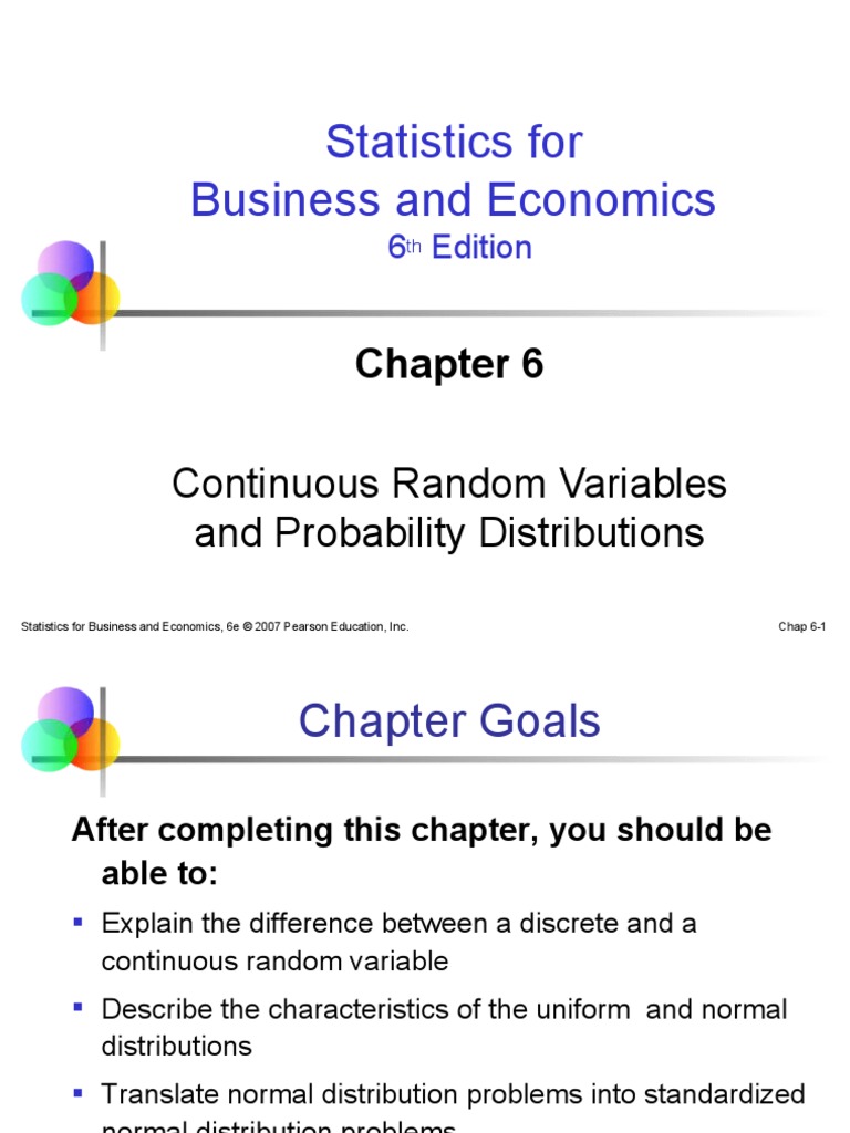 Chapter 5 - Continuous Random Variables | PDF | Probability Distribution | Normal Distribution