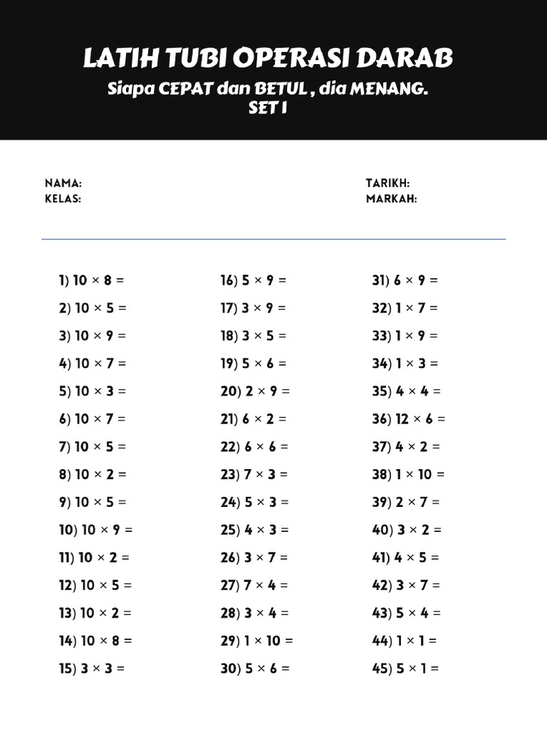 Latih Tubi Darab Dan Bahagi-1 | PDF