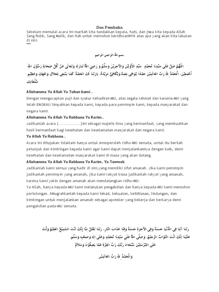 Doa Pembuka | PDF