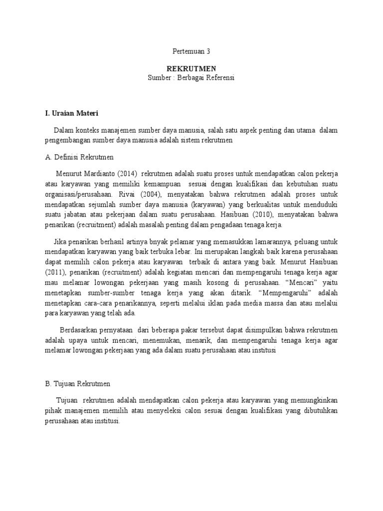 Pio M3 Rekrutmen | PDF