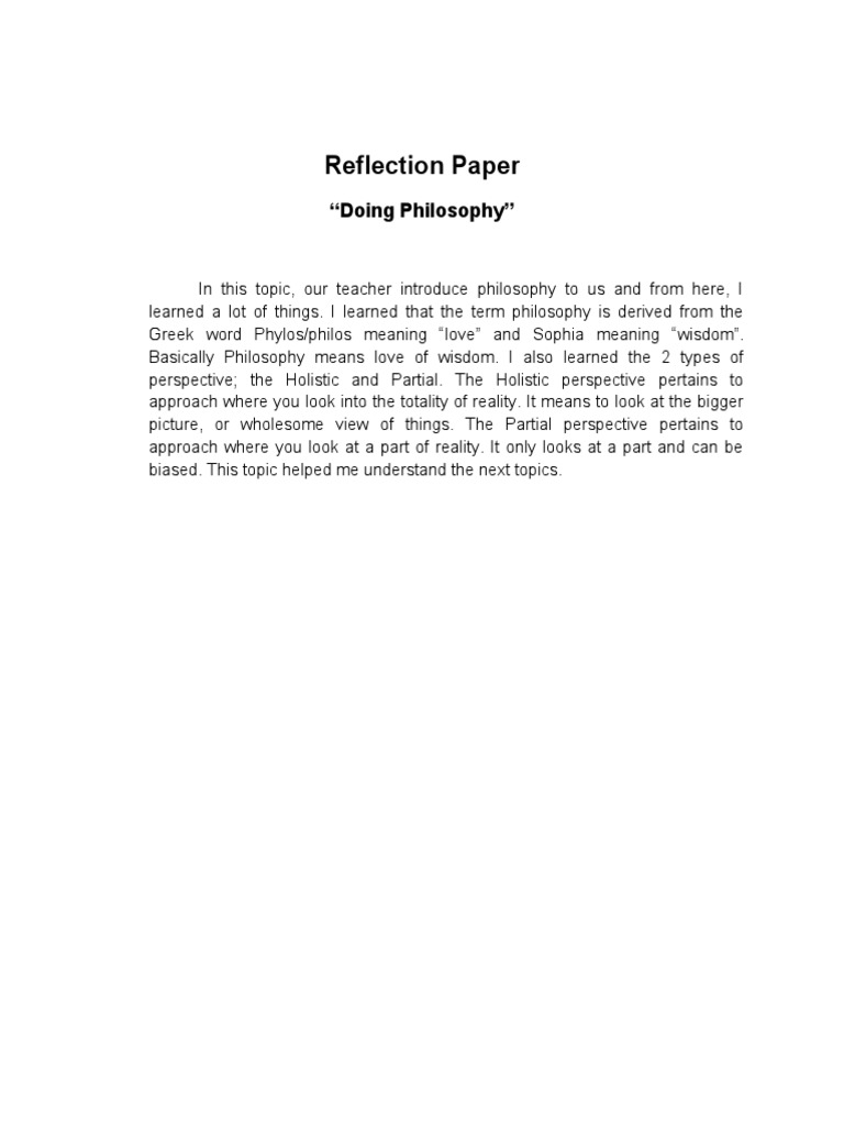 Reflection Paper | PDF | Free Will | Reality