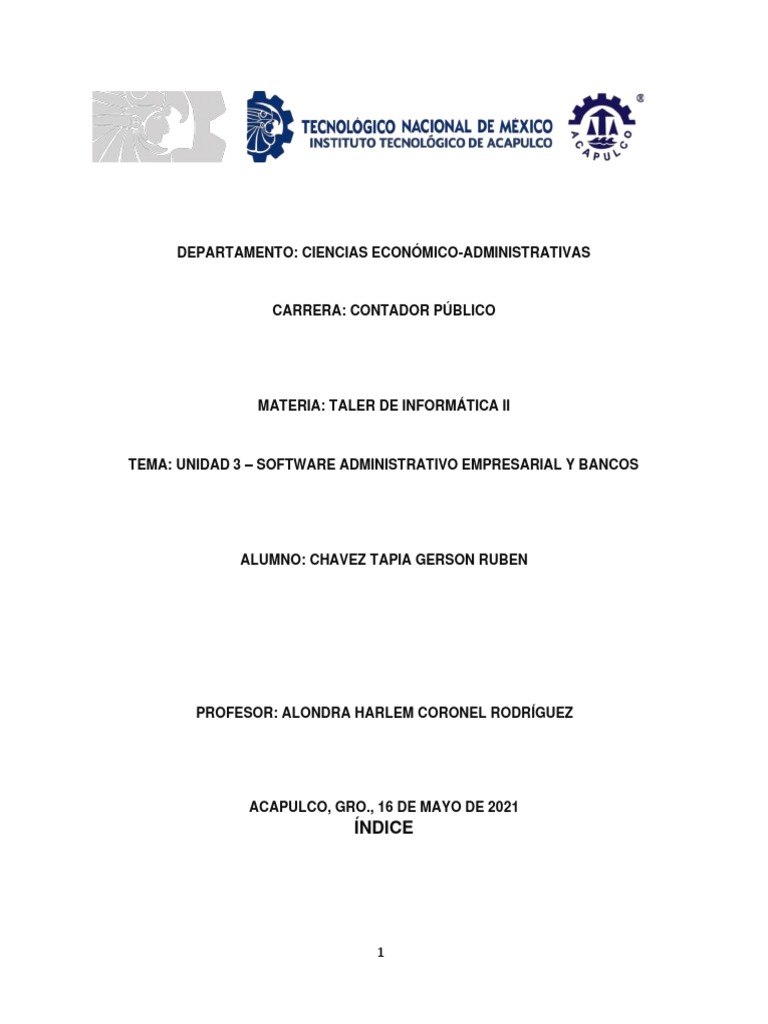 U3-Software Administrativo-1 | PDF | Empresas | Bancos