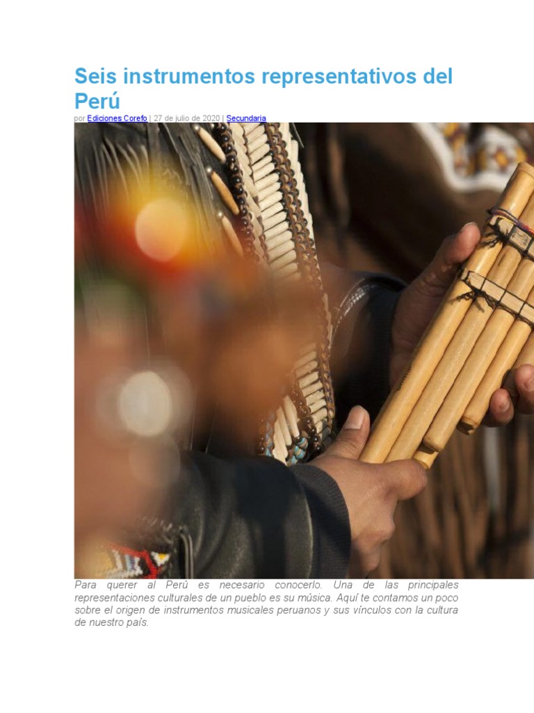 Instrumentos Representativos Del Perú | PDF | Perú | Cultura (general)