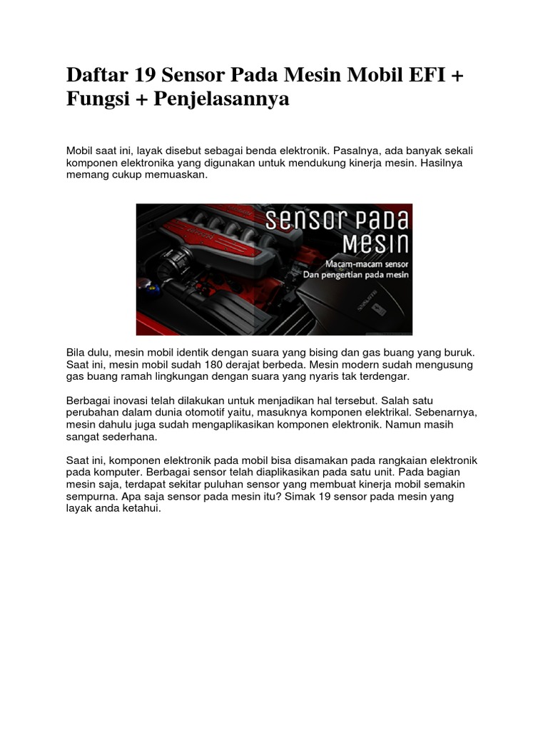 Sensor Mobil | PDF | Komputer