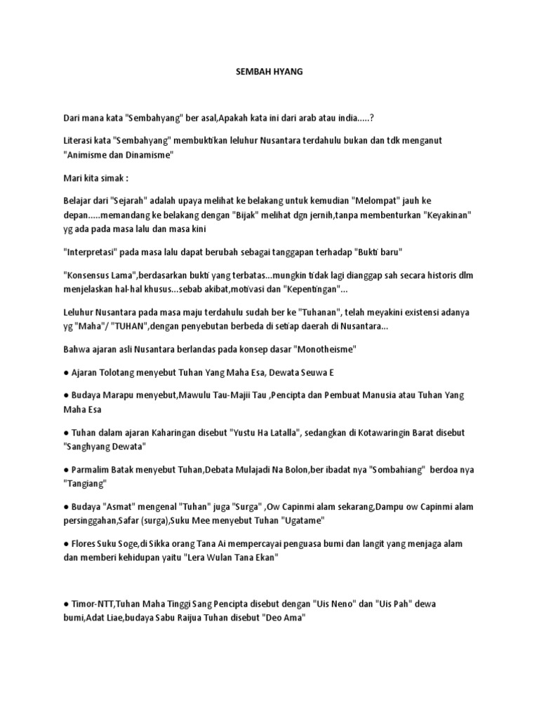 Sembah Hyang | PDF | Agama & Spiritualitas Sembah Hyang | PDF | Agama & Spiritualitas