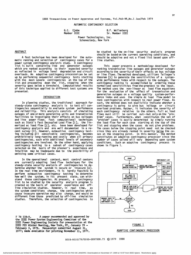 Automatic Contingency Selection | PDF | Ac Power | Alternating Current